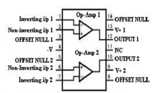 List of 10 Op-Amps | Pin Configuration of ICs and Working Principles