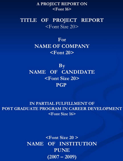 Project Report Format For All The Engineering Students