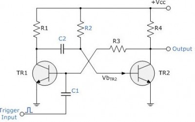Monostable Multivibrator using 555 Timer - Electronics Circuit