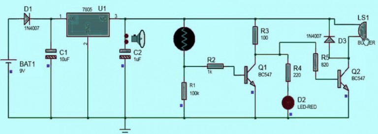 LDR based Electronic Eye Security Control System Circuit