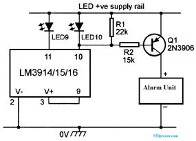 LM3914 IC : Pin Diagram, Features, Circuit Working with Applications