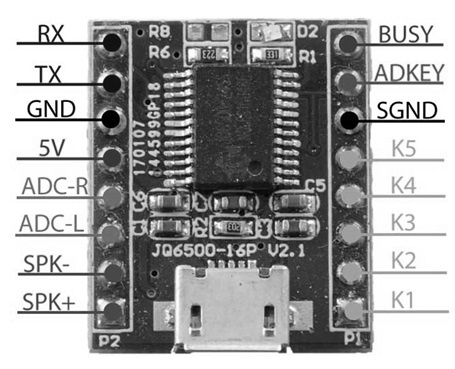 JQ6500 MP3 Player Module : Pin Diagram, Circuit & Its Applications