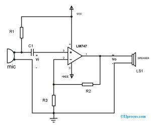LM747 IC: Pin Configuration, Circuit, Features and Applications