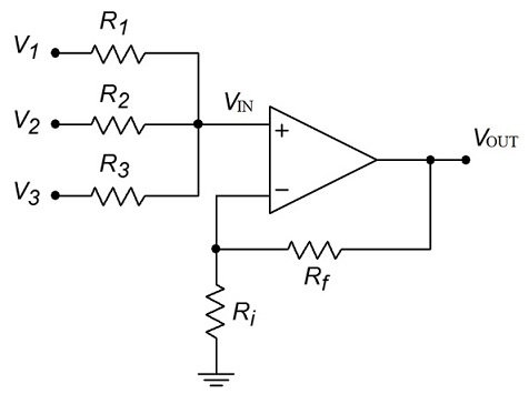 Non Inverting Summing Amplifier : Circuit, Derivation & Its Uses