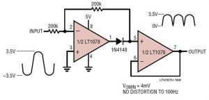 Fundemental Precision Rectifier Circuit Working Using LT1078