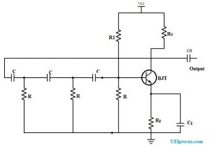RC Phase Shift Oscillator : Circuit using BJT, Frequency and Applications